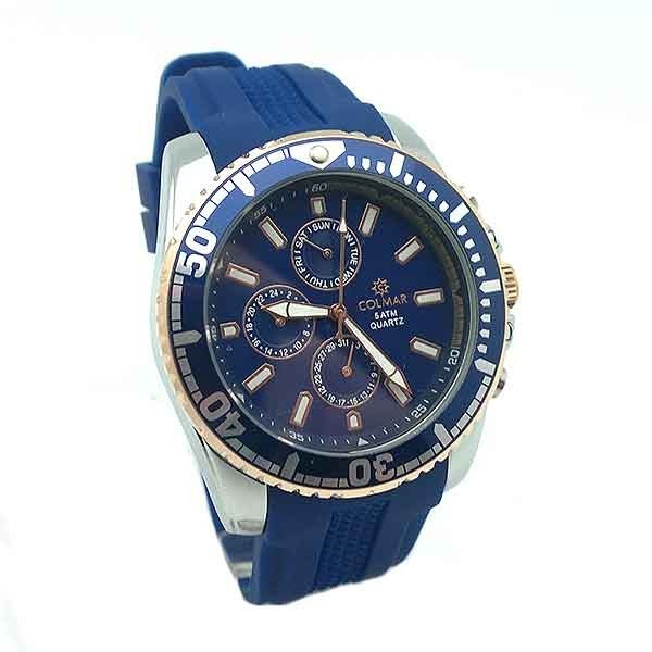 Reloj para caballero tipo casual o deportivo en tonos negro y rojo.