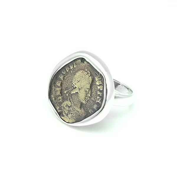Handmade ring with a Roman Denarius