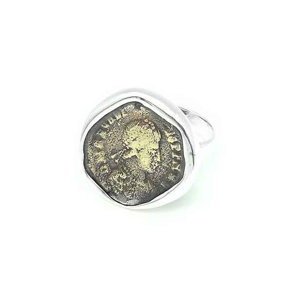 Handmade ring with a Roman Denarius