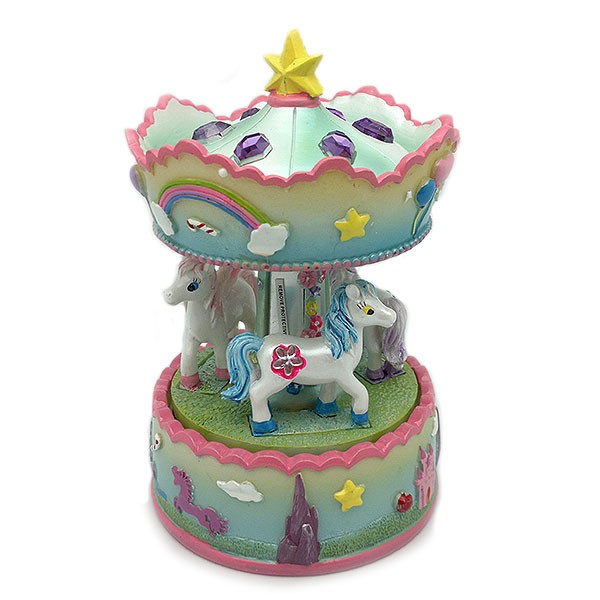 Musical carousel with movement, with unicorns.