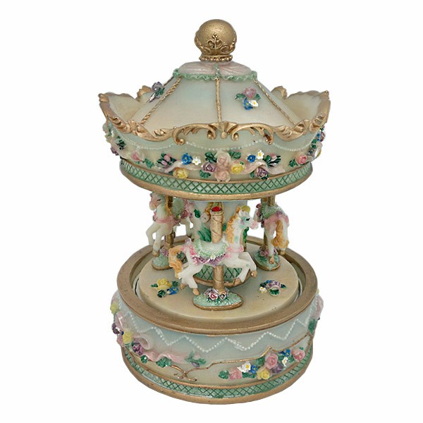 Blue Danuve carousel in ivory, green and gold tones