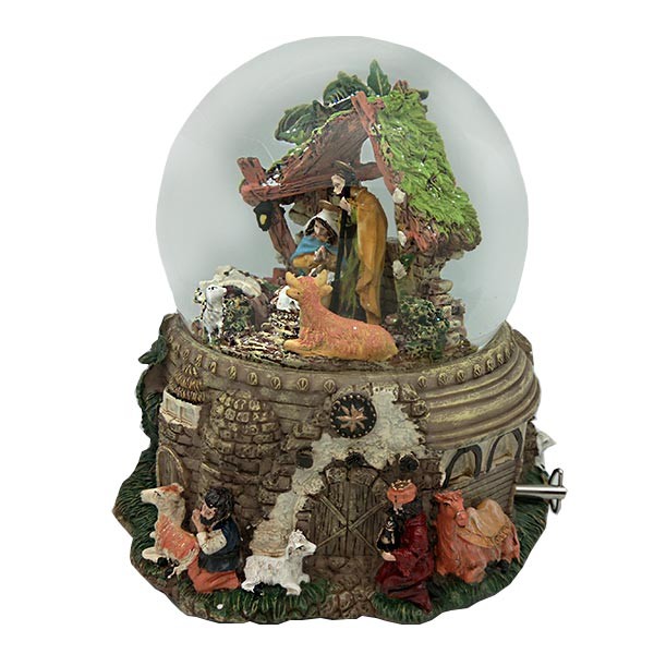 Hand-painted Santa's Cozy Chimney Snowball