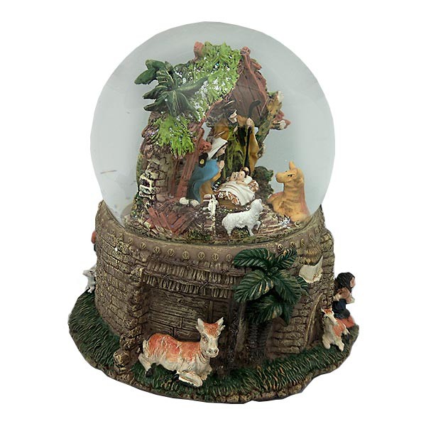 Hand-painted Santa's Cozy Chimney Snowball