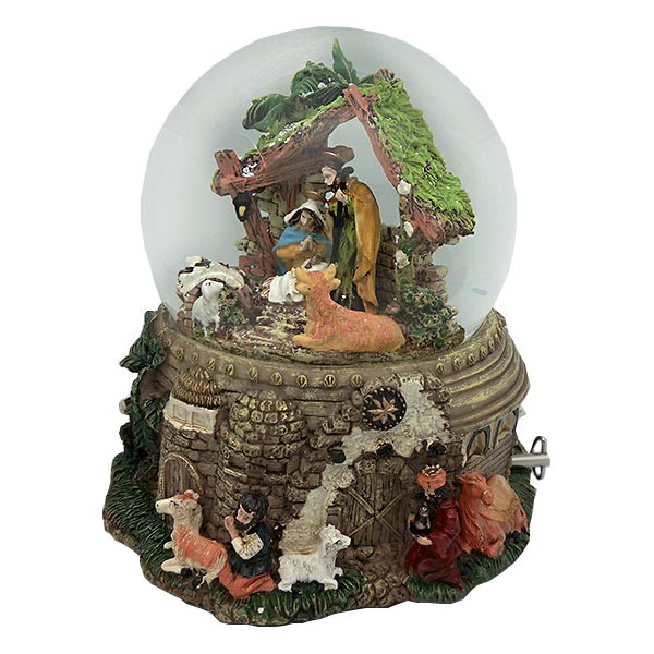 Hand-painted Santa's Cozy Chimney Snowball