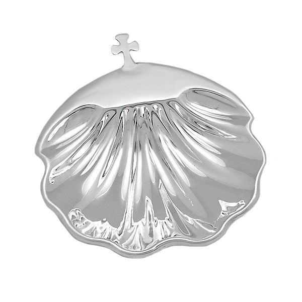 Concha Bautizo cruz, elaborada en plata de primera ley.