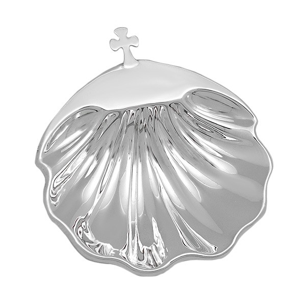 Concha Bautizo cruz, elaborada en plata de primera ley.