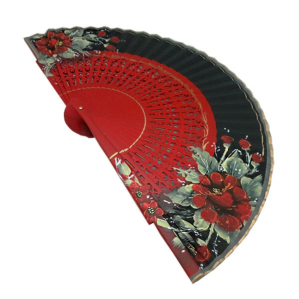 Passion of Roses Fan: Handmade fan with floral motifs