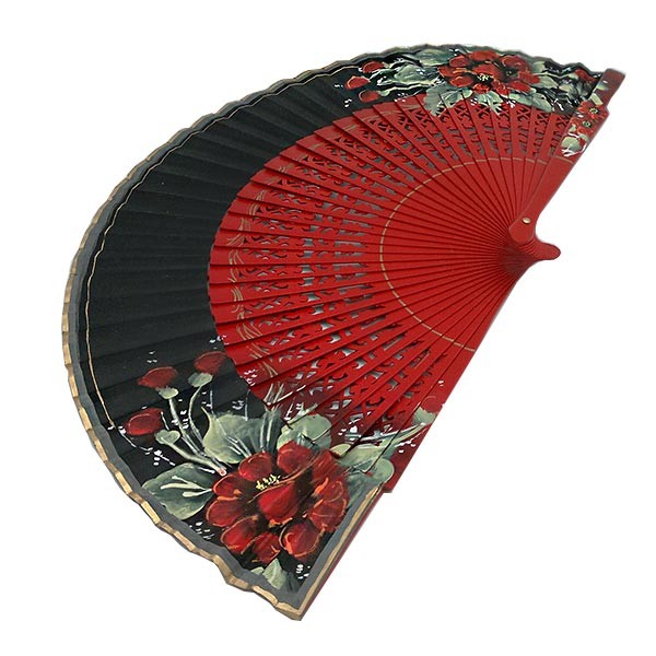 Passion of Roses Fan: Handmade fan with floral motifs