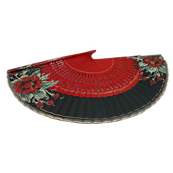 Passion of Roses Fan: Handmade fan with floral motifs