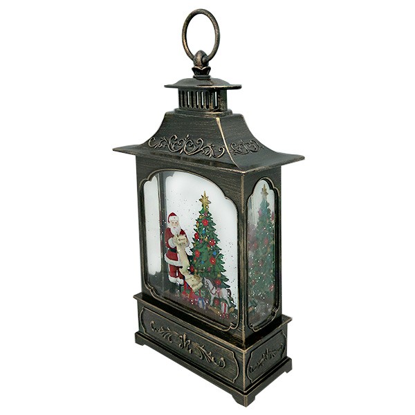 Santa Claus lantern, elegant Christmas decoration.